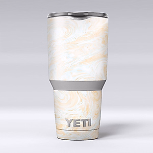 Design Skinz Gold Slate Marble Surface V18 - Skin Decal Vinyl Wrap Kit Compatible with The Yeti Rambler Cooler Tumbler Cups