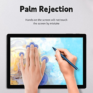 SSS·GRGB Stylus Pen for Microsoft Surface Pro9/8/X/7/6/5/4/3 Surface Go 3/2/1 Surface 3/Laptop/Studio/Book 4/3/2/1HP ASUS with 4096 Tilt Pressure Palm Rejection Magnetic Attachment Rechargeable,Blue