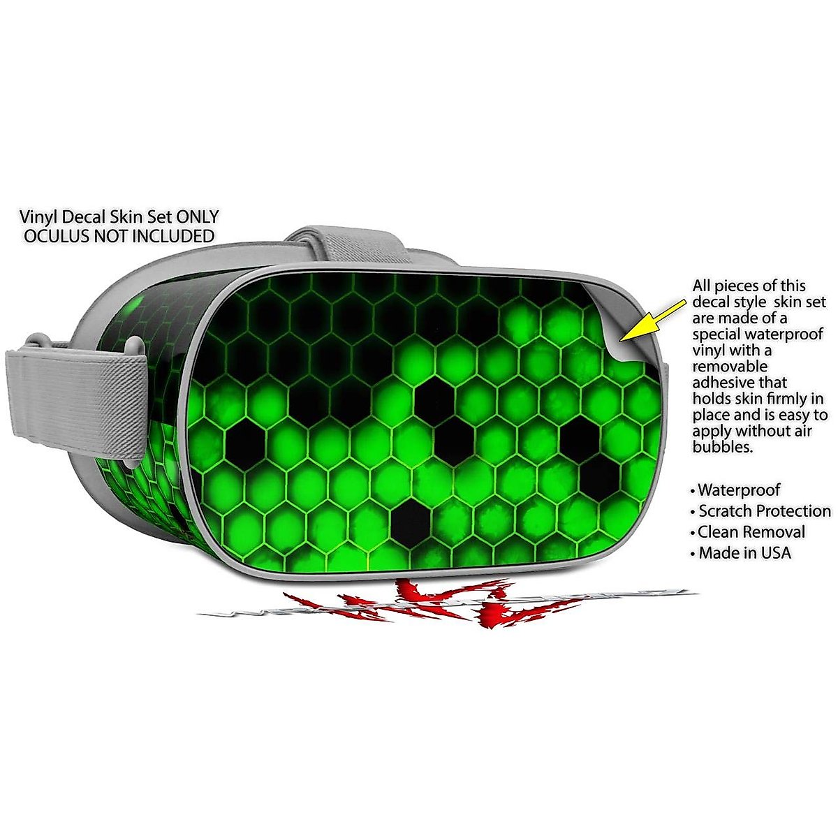 Decal Style Skin Wrap Compatible with Oculus Go Headset - HEX Green (Oculus NOT Included)