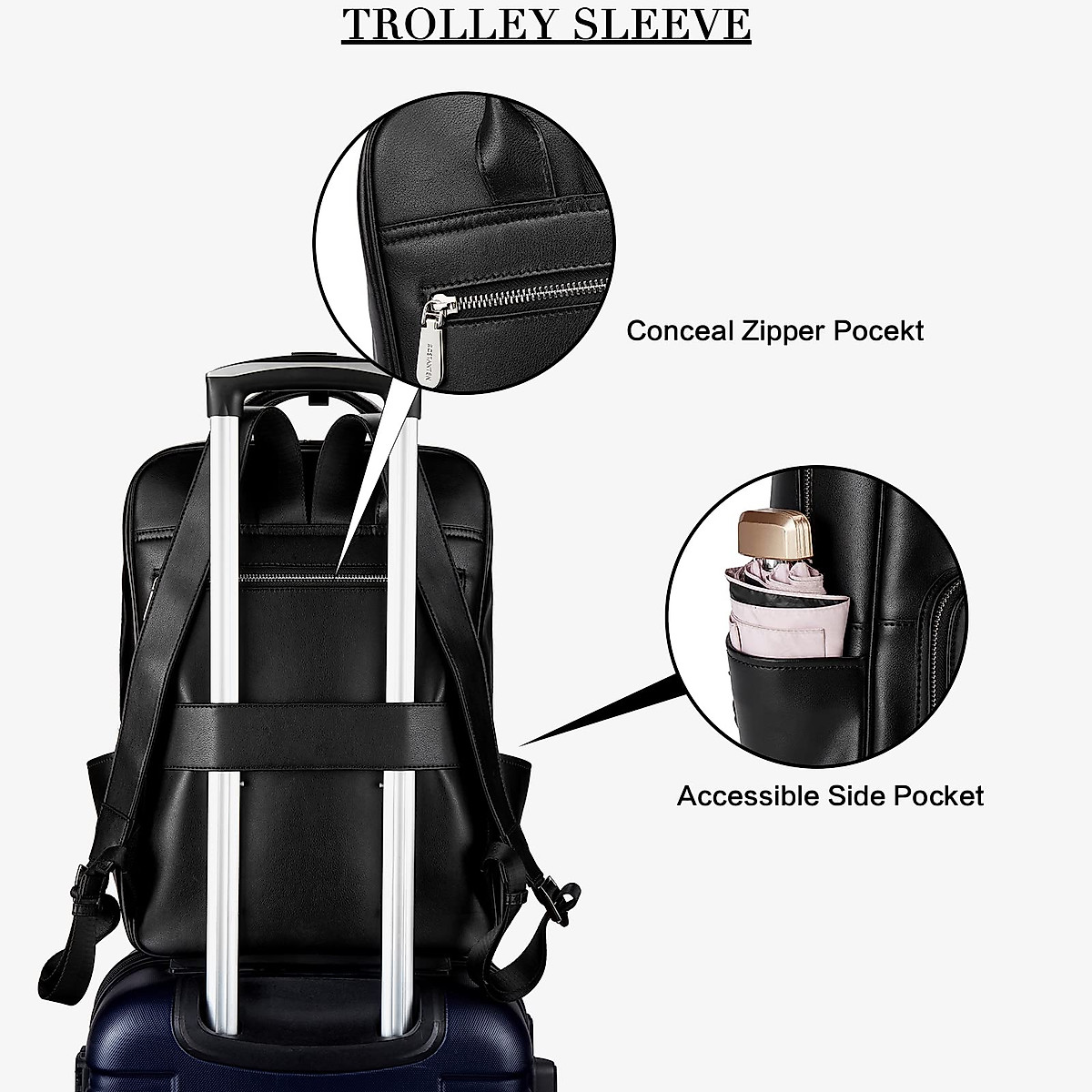 BOSTANTEN 20 inch Carry On Luggage Airline Approved ＆ Genuine Leather 15.6 inch Laptop Backpack Casual Backpack Travel Bag