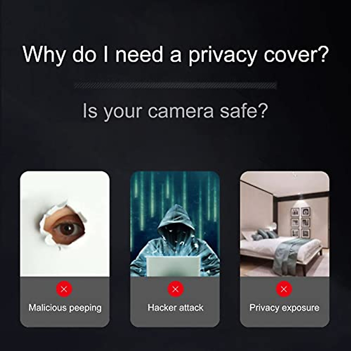 SamFansar 6Pcs Camera Lens Covers Privacy Protection Convenient Ultra Thin Universal Laptop Tablet Anti-Spy Webcam Covers Black