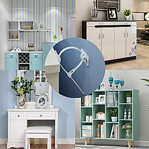 Furniture Straps (10 Pack) Wall Anchors Anti Tip Furniture Kit Furniture Wall Straps, Furniture Anchors for Baby Proofing Safety, Adjustable Nylon Straps Earthquake Resistant