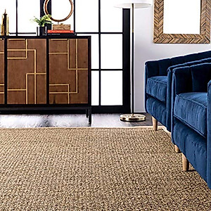 nuLOOM Elijah Natural Seagrass Farmhouse Area Rug, 6' x 9', Beige