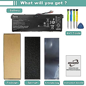 BOWEIRUI AP19B5L Laptop Battery Replacement for ACER Aspire 5 A515-43 A515-43G A515-52 A515-52G, Swift 3 SF314-42 SP314-21N-R5FR, Vero AV15-51 Series KT.0040.5010 KT00405010 Battery (15.4V 54.6Wh)