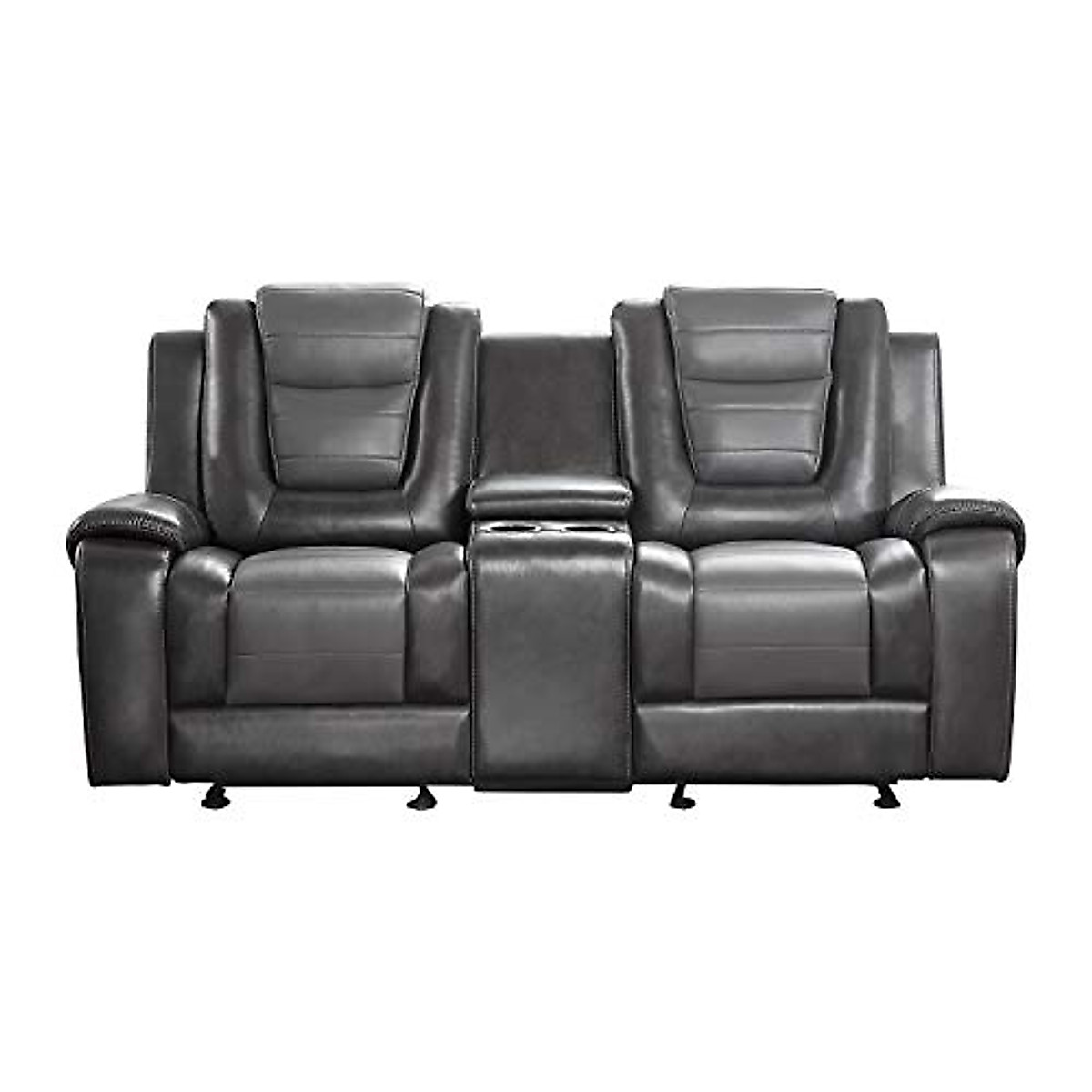 Lexicon Hawthorne Manual Double Glider Reclining Loveseat, Two-Tone Gray