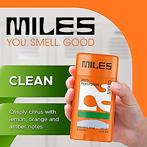 Miles Antiperspirant Deodorant Stick for Teens, Tweens and Kids Boys and Girls - Sweat and Odor Protection, Made in USA - Clean Scent, 2-Pack
