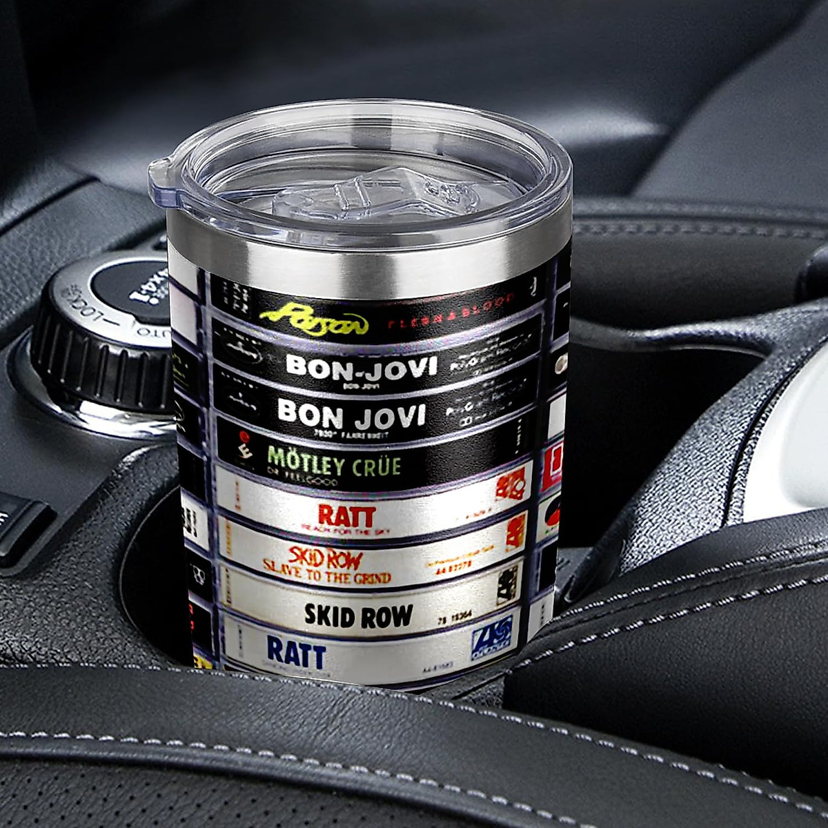 Adalore 20 oz Stainless Steel Heavy Metal Rock Tapes Travel Mug - Double Wall Vacuum Insulated Drinking Cup with Straw and Lid - Reusable