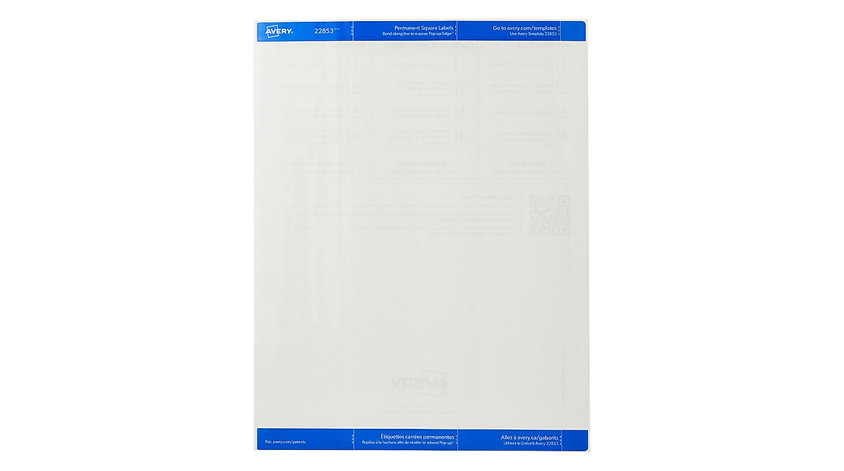 Avery 2"x2" Glossy Crystal Clear Printable Labels | 120 Ct