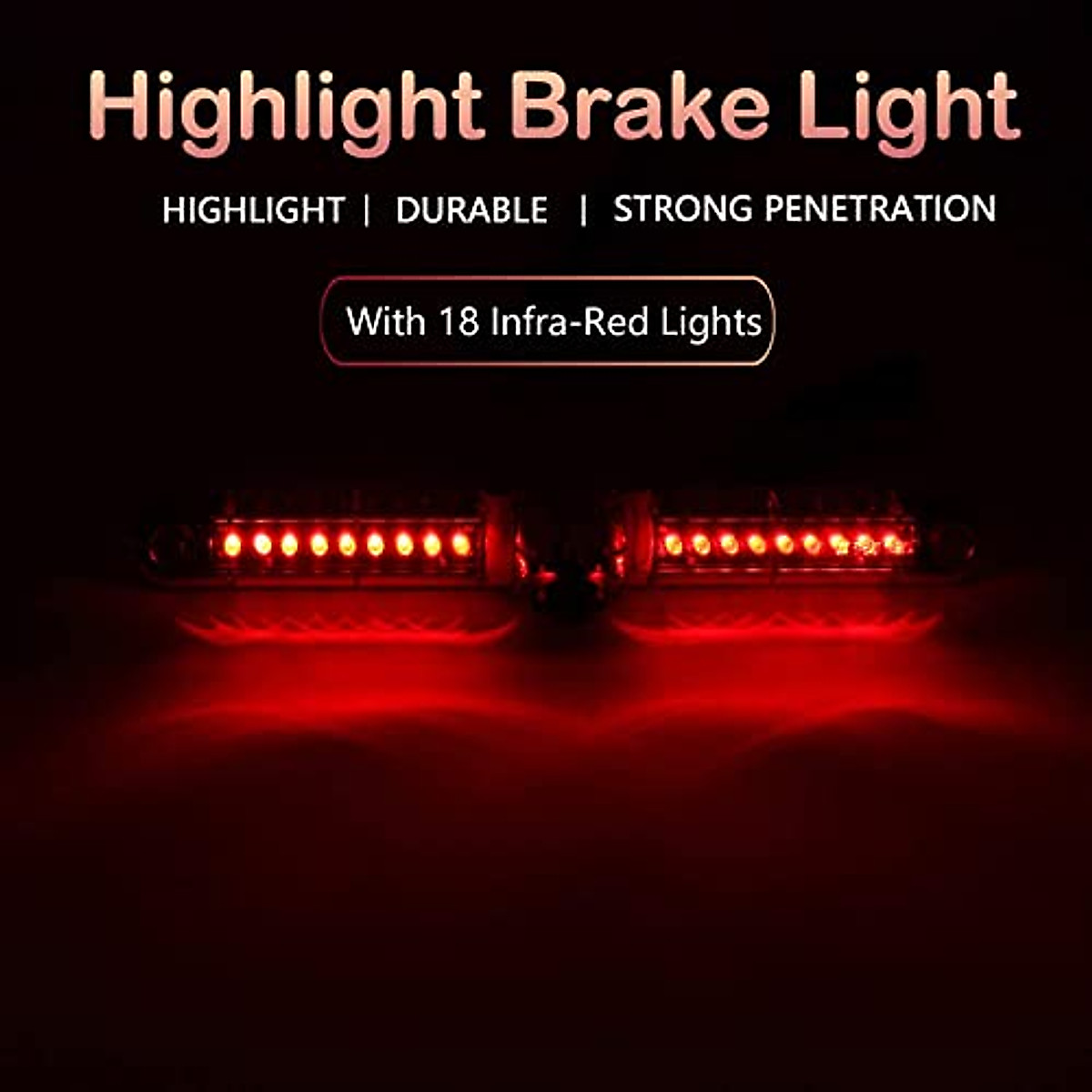 Anina Tail Surface Mount Backup Camera W/LED 3rd Brake Light for Jayco Coachmen Freelander Trailer Camper RV Van, Jeep Wrangler JK Ursa Minor, Chevy Colorado/Canyon Parking Reverse Stop Lamp Camera