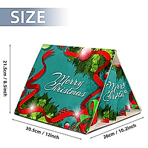 enheng Small Pet Hideout Christmas Ornaments Pinecones Green Background Hamster House Guinea Pig Playhouse for Dwarf Rabbits Hedgehogs Chinchillas