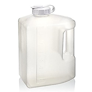 Arrow 1 Gallon Plastic Jug for Cold Drinks - Refrigerator Bottle with Cap, Easy-Pour Spout and Graduated Markings - Made in USA, BPA Free Plastic - Ideal for Water, Iced Tea, Juice, Milk