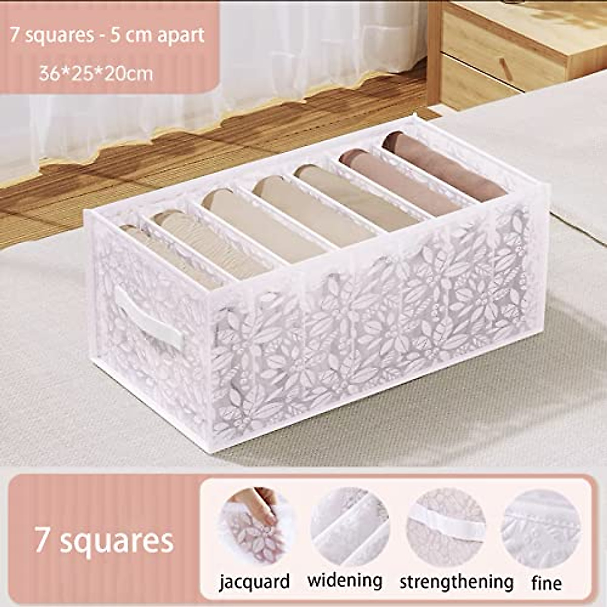 ZGWAUYYDS Dresser Organizer - Set of 7 Drawer Organizers for Clothing, Bra and Underwear Organizer Bins for Bedroom Organization, Breathable, Easy Assemble, Foldable, for Lingerie, Sock, Tie ETC