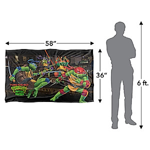 Teenage Mutant Ninja Turtles: Mutant Mayhem Blanket, 36"x58" Nightly Rooftop Escapade Silky Touch Super Soft Throw Blanket