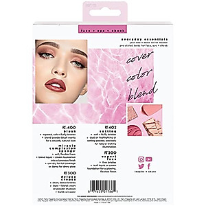 Real Techniques Everyday Essentials Kit, Makeup Brushes & Makeup Blending Sponge, Makeup Tools For Foundation, Blush, Bronzer, & Eyeshadow, Synthetic Bristles, 5 Piece Set