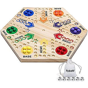 flybold Wooden Game Set - 6 x 10 x 6 Inches - Family-Friendly Game for Kids and Adults - Board Games for Adults for Indoor/Outdoor Fun, BBQs, Parties, and Picnics
