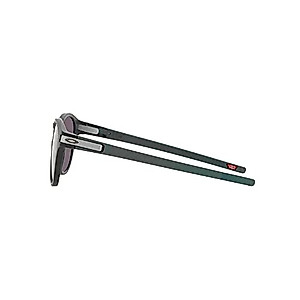 Oakley Men's OO9265 Latch Oval Sunglasses, Matte Carbon/Prizm Grey, 53 mm