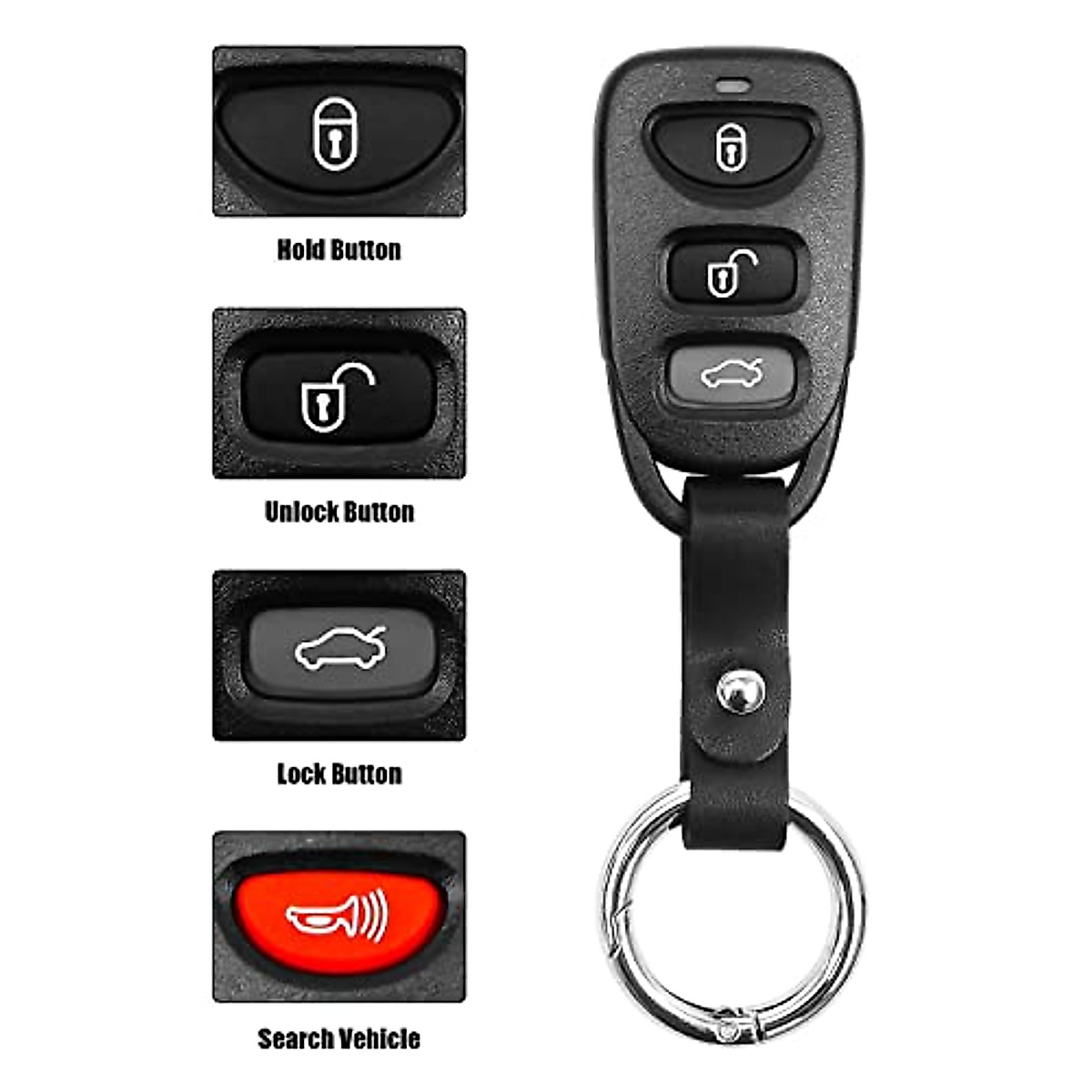 EMIHO Car Key Fob Fit for Hyundai Sonata 2011-2015, Keyless Entry Remote Replace 95430-3Q000 95430-3Q001, FCC ID：OSLOKA-950T, 2 Pack