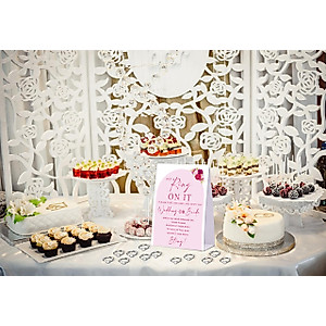 Pink Floral Don't say Bride or Wedding Game, Put a Ring on It Bridal Shower Game with 50 Fake Rings, Modern Bridal Shower Decorations, Wedding Shower or Bachelorette Party Supplies - 05