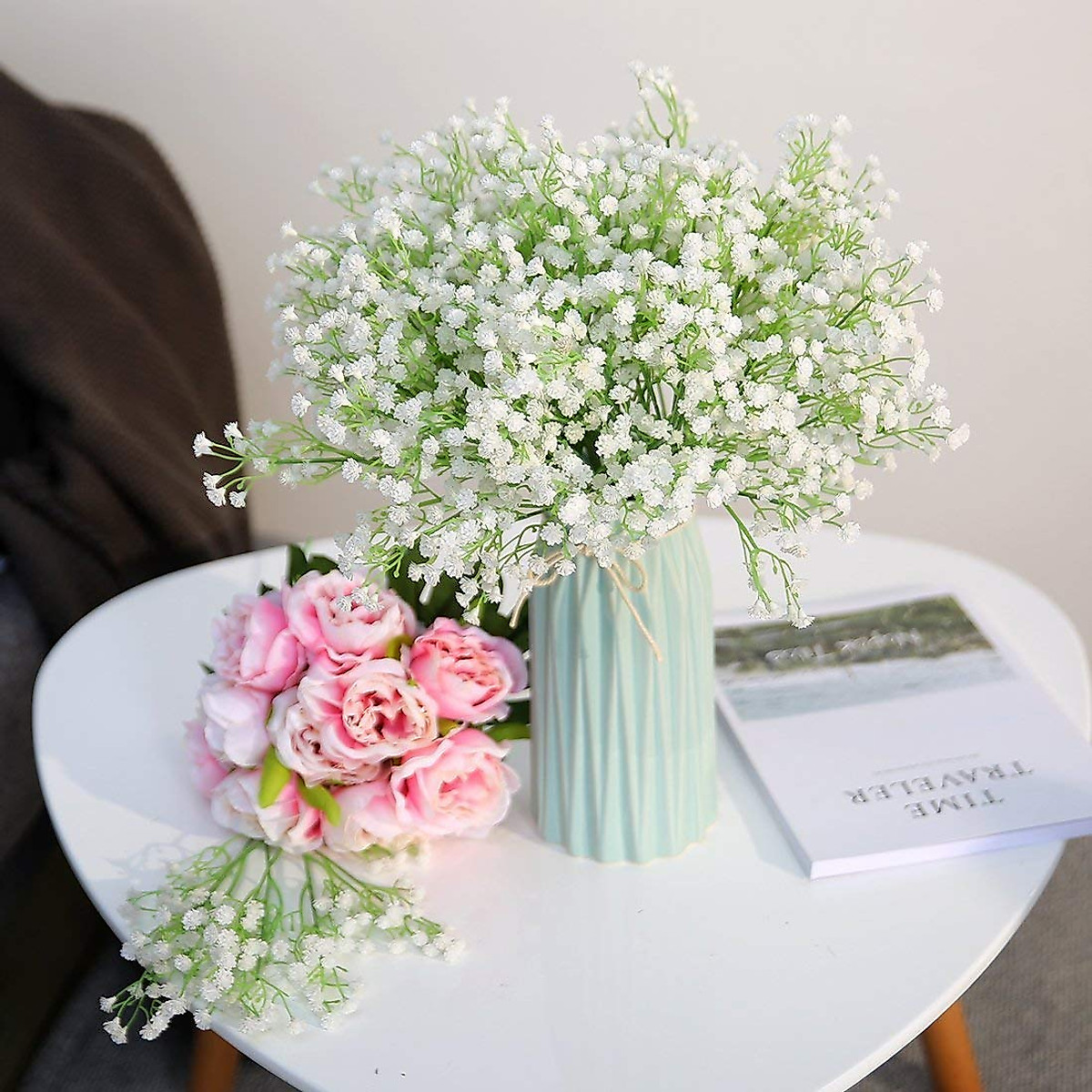 LOVENIMEN Artificial Gypsophila, Baby Breath Plastic Plants Fake Flowers Wedding Bridal Bouquet Party Indoor Outdoor DIY Home Garden Verandah Corridor Table Arrangements Decoration - 4 pcs