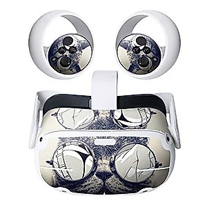 FAMKIT Sticker for VR Headset PVC Stickers Fingerprint-Proof Vinyl Decal Cover for Oculus Quest 2 VR Headset Parts
