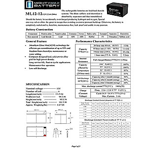 Mighty Max Battery 12V 12Ah F2 Scooter Battery Replaces Kung Long WP12-12 - 3 Pack