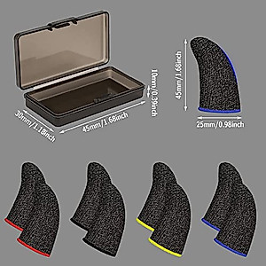 QUEEN KING 30 Pieces Gaming Finger Sleeves, 0.15mm Superconducting Nanofibers Silver Fiber Finger Sleeve, Anti-Sweat Breathable Finger Covers with a scrub box for All Touchscreen Devices