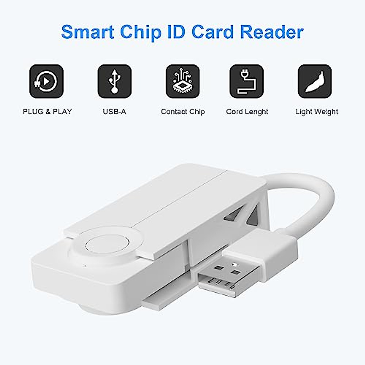 CAC EMV Chip Reader Writer, USB DOD Military USB Common Access CAC Smart Card Reader and PIV/ID CAC Card Reader, Credit Card Chip Reader Compatible with Windows 7/8/10/11, Mac OS 10.11 and Linux9