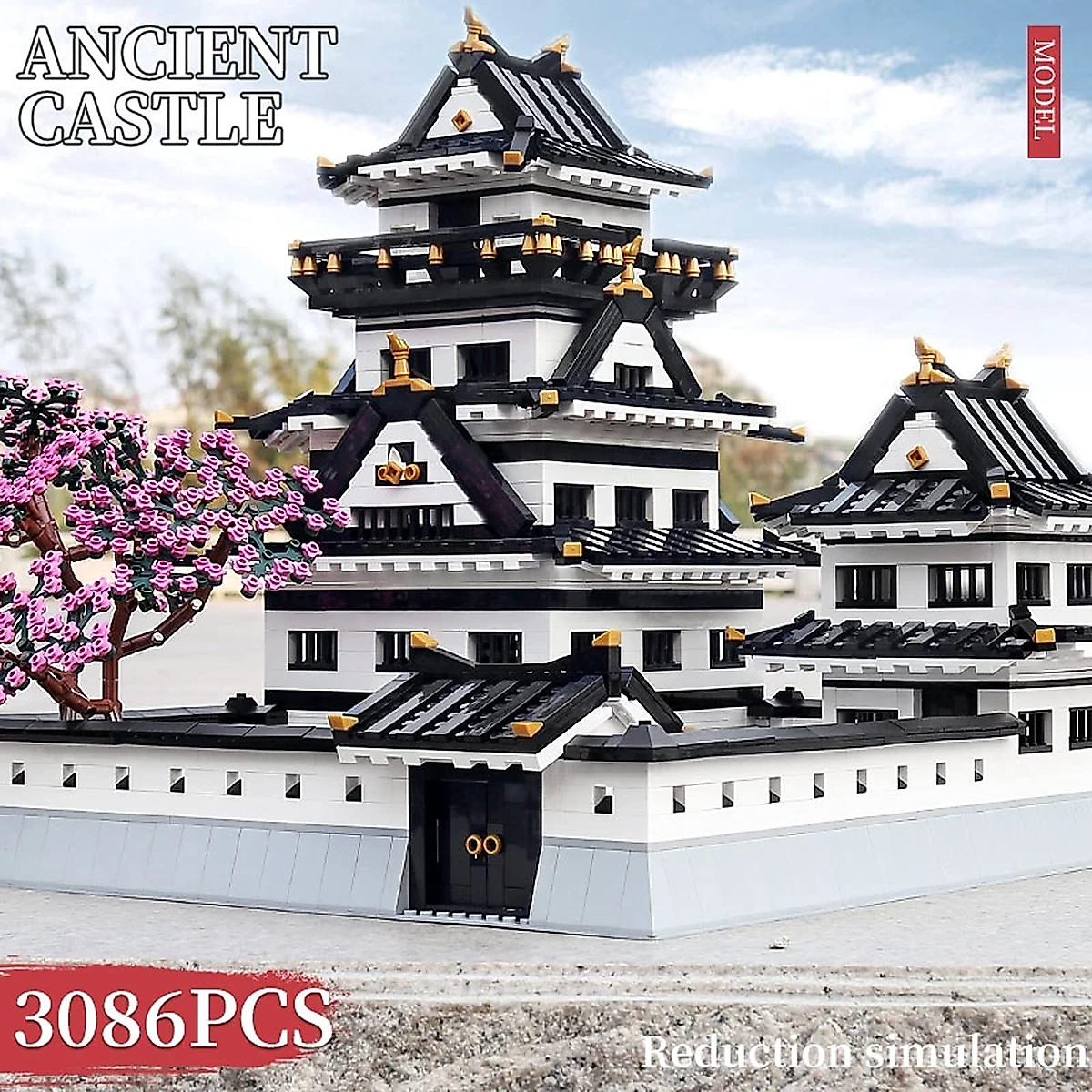 bnwent Japan Himeji Castle Collection Famous Architecture Model Building Block Set (3086pcs) Micro Mini Bricks Toys Gifts for Kids and Adults