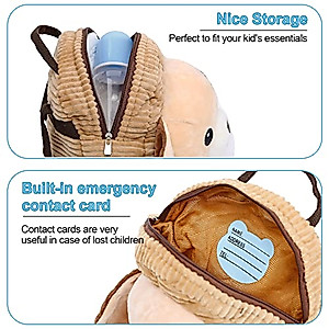 Baby Safety Backpack with Anti-Lost Leash,PHEENOWL Toddler Harness Mini Cute 3D Cartoon Animal Travel Bag with Safety Tether,Kids Backpacks with Safety Harness Reins for Child Boys Girls (Dog)