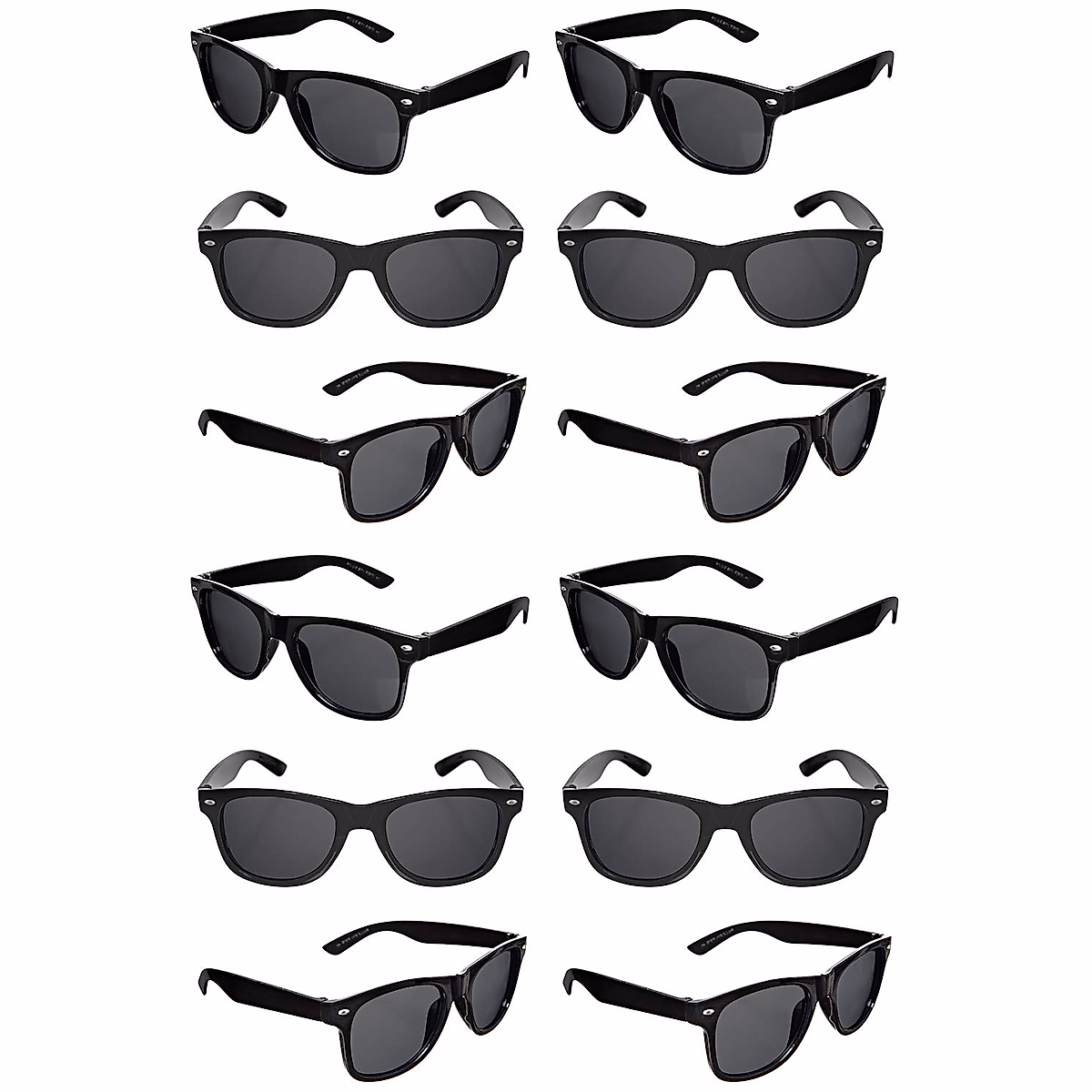 TheGag Black Sunglasses Bulk Party Favors 12 Pack Retro Black Sunglasses Exactly What You Are Looking For-Weddings-Men In Black Costume-Graduations Mardi Gras Bachelor Party Adult Kids