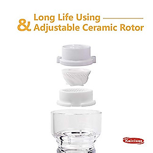 Kaiciuss Salt Pepper Grinder Mill Arcylic,the Best Peppercorn Grinder with Adjustable Mill-Clear