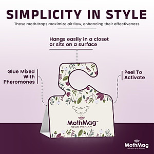 MothMag Moth Traps for Clothes, Closets, Fabrics, and Carpets, Clothes Moth Traps, Closet Moth Traps,Clothing Moth Pheromone Traps, Mothballs Alternative, How to Get Rid of Moths in House