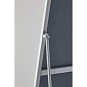 Adesso Adeline Full Length Simple, Modern Rounded Floor Mirror with Silver Folding Frame,Black