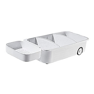 Gazechimp under Sink Organizer, Cabinet Basket Organizer under Bathroom Storage Rack, Multipurpose Storage Shelf for Bathroom Kitchen, White