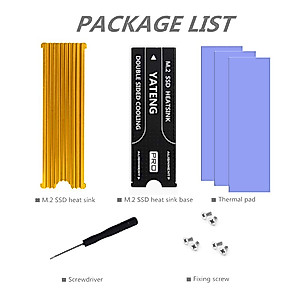 NVMe Heatsinks for M.2 2280mm SSD Double-Sided Cooling Design（Gold）