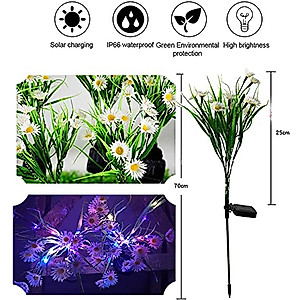 AMZSTAR Solar Garden Stake Lights,28 LED Daisy Flower Decorative Lights Outdoor Waterproof Solar Powered Landscape Lights for Yard/Patio/Walkway/Pathway/Path Light (White)