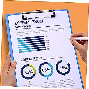 Ciieeo 4pcs Folder Metal Clipboards Plastic Folders Plastic Paper Clips Plastic Folders with Pockets A4 Clipboard Letter Size A4 Clip Board Abs Blue Clip Boards Exam Paper Clips Business