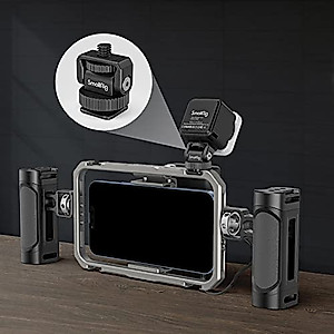 SmallRig 1/4" Mini Ball Head Cold Shoe Mount Adapter with 1/4"-20 Thread for Camera Phone Cage LED Video Light-3577