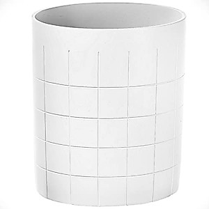 Creative Scents White Bathroom Trash Can - Waste Basket for Bathroom - Space Friendly Small Bathroom Garbage Can, Wastebasket Bin for Bathroom, Powder Room, Bedroom Or Living Room (Polar Collection)