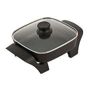 Brentwood Appliances SK46 8-Inch Nonstick Electric Skillet with Glass Lid, One Size, Black