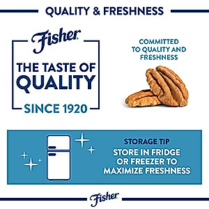 Fisher Chef's Naturals Pecan Halves 24oz (Pack of 1), Unsalted Raw Nuts for Cooking, Baking & Snacking, Vegan Protein, Keto Snack, Gluten Free