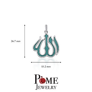 Pome Allah Pendant Necklace in Sterling Silver, Made in America (16" Necklace)