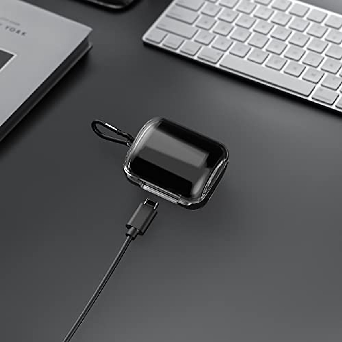 Geekria TPU Case Cover Compatible with Sony LinkBuds WF-L900 True Wireless Earbuds, Protective Earphones Skin Cover with Keychain Hook, with Keychain Hook, (Clear)