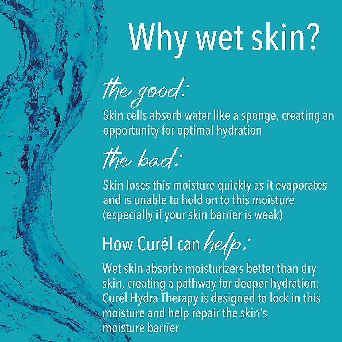 Curel Hydra Therapy, Itch Defense Moisturizer, Wet Skin Lotion, 12 Ounce, with Advanced Ceramide Complex, Vitamin E, & Oatmeal Extract, Helps to Repair Moisture Barrier