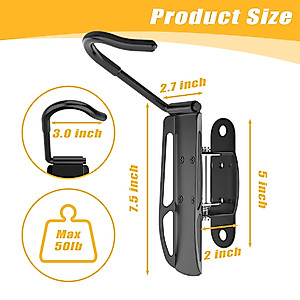 TORACK 2-Pack Swivel Bike Wall Hangers, Wall Mount Bike Hooks for Garage Vertical Space Saving Bike Wall Rack Garage Home Bike Storage