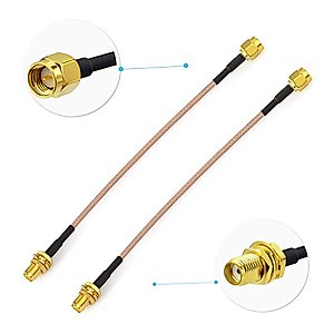 Bingfu SMA Female Bulkhead Mount to SMA Male RG316 Antenna Extension Cable 6 inch 15cm 2-Pack Compatible with 4G LTE Router Gateway Cellular SDR USB Dongle Receiver