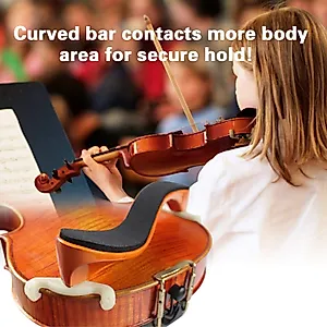 AMZZ Adjustable Solidwood Violin Shoulder Rest with Collapsible for 3/4 4/4 Violin Fiddle and 12" 13" Viola (3/4 or 4/4 Violin Shoulder Rest)