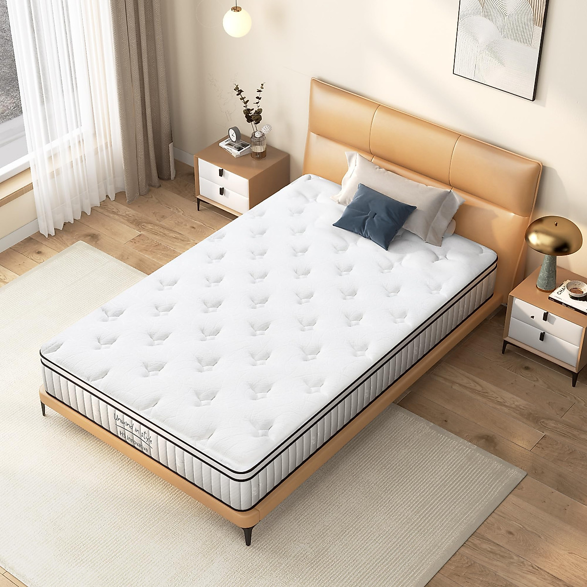 Schow Life Full Mattress,10 inch Hybrid Mattress Full Size,Medium Firm Mattress with Memory Foam and Pocket Springs,Breathable Cover 10 inch Full Bed in a Box,54"X75"X10"