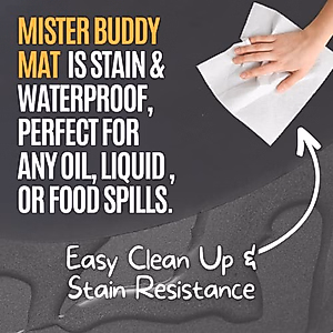 Mister Buddy Mat, 48” Round Rubber BBQ Grill Mat - Under Outdoor Grill Pad to Protect Deck, Patio, and Floors