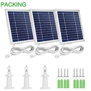 Uogw 3W 6V Solar Panel Charge for Arlo Pro3/ Arlo Ultra/Ultra 2/Arlo Pro 4, with 11ft Waterproof Magnetic Power Cable, Adjustable Mount- (3Pack, Silver)